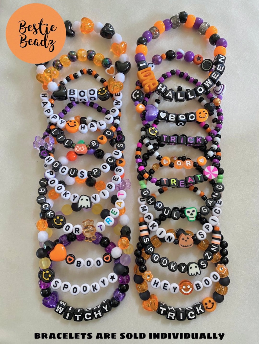 Halloween Beaded Friendship Bracelets, Halloween Gifts, Halloween ...