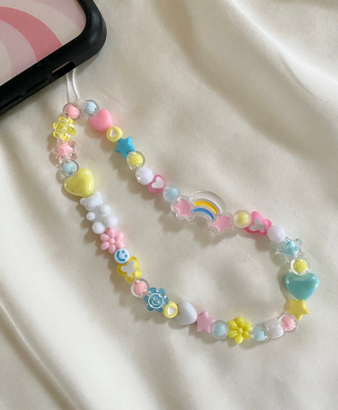 Pastel Rainbow Phone Charm Strap - Etsy