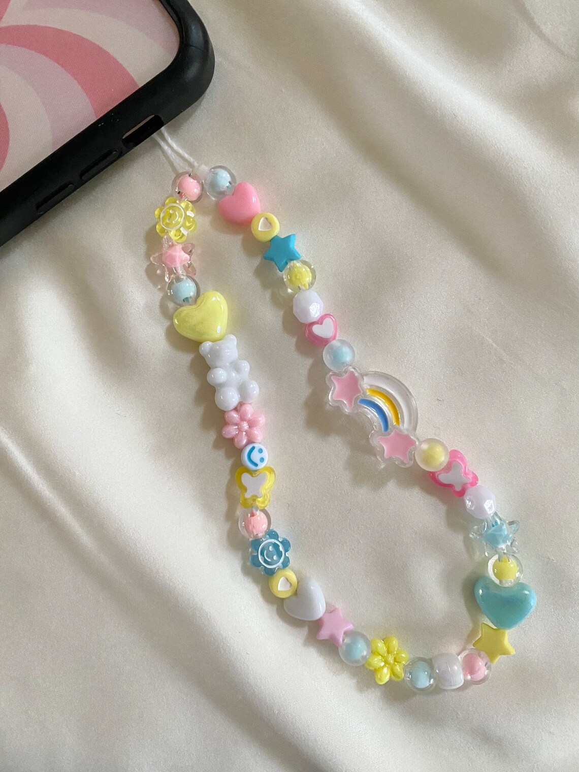 Pastel Rainbow Phone Charm Strap - Etsy