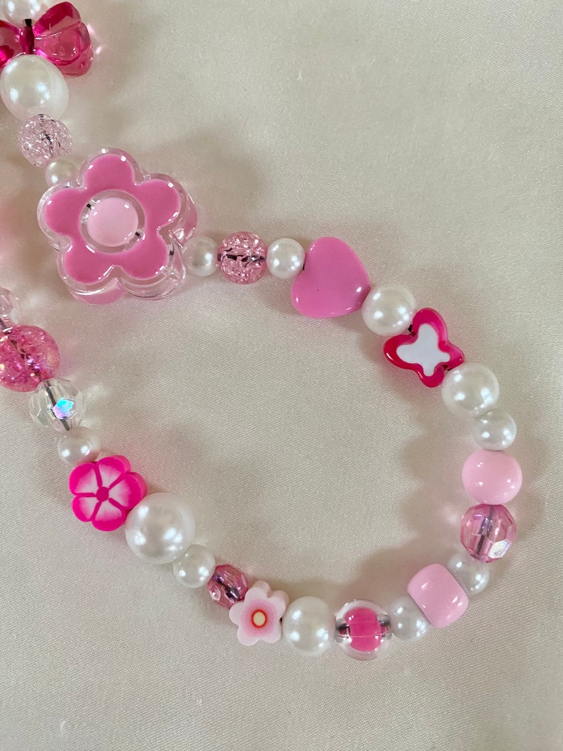 Pink Flower Power Phone Charm Strap - Etsy