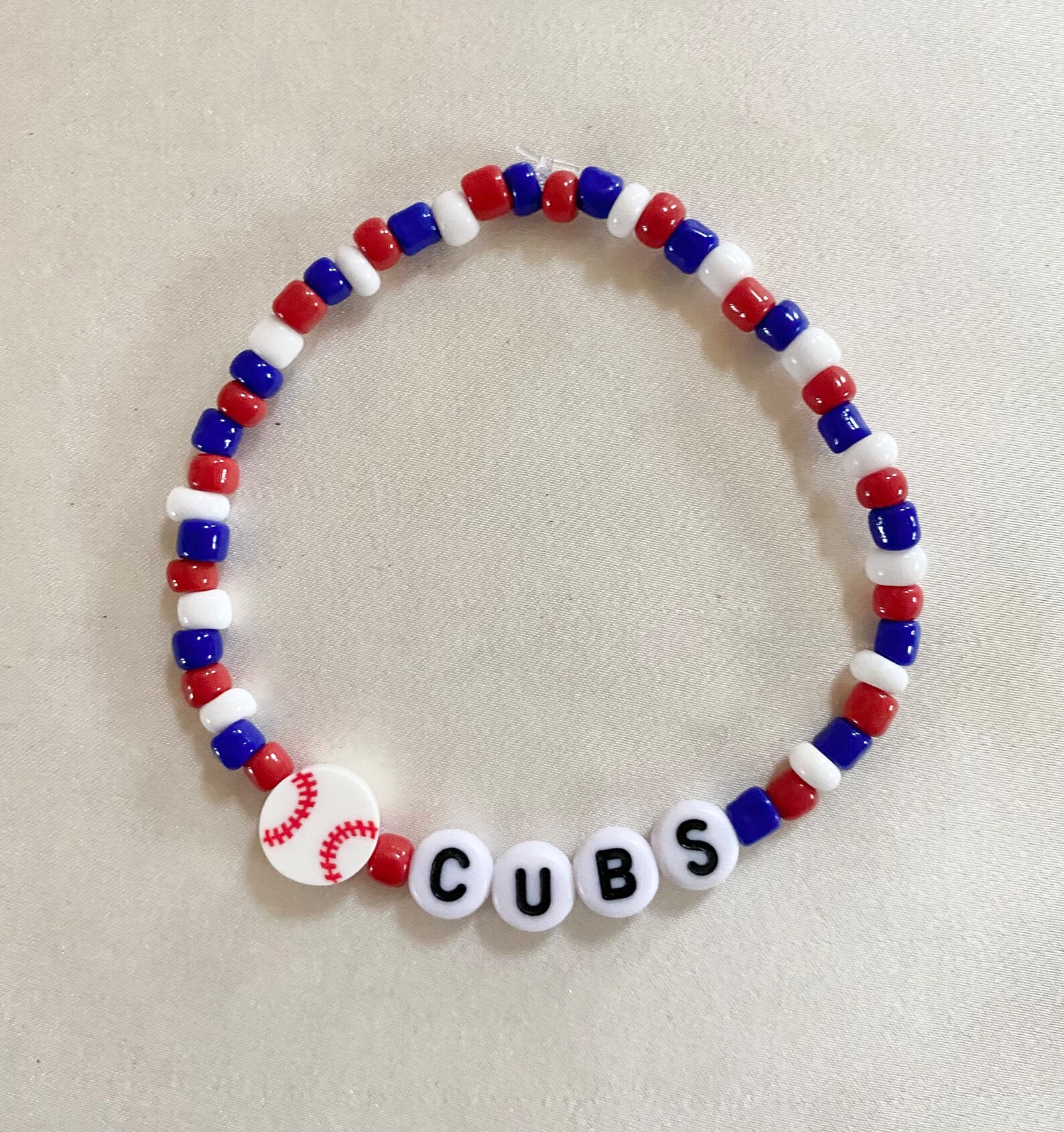 Chicago Cubs Beaded Bracelets, Cubs Beaded Bracelets, Baseball ...
