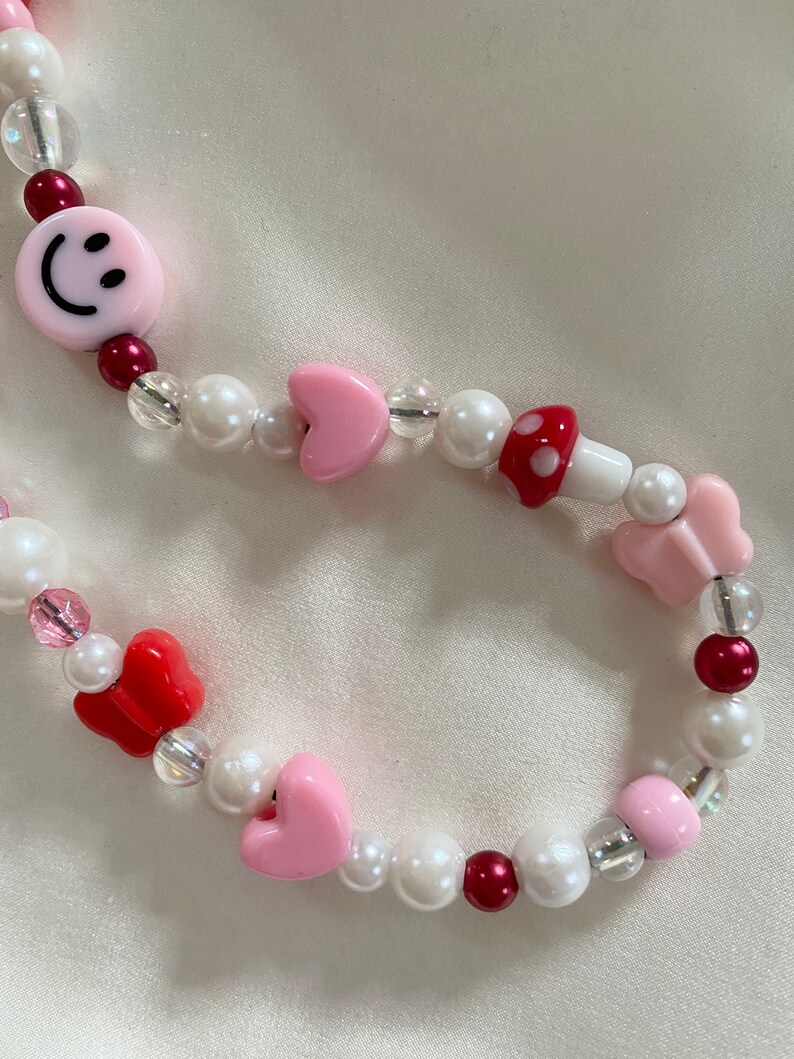 Pink and Red Phone Charm Strap - Etsy