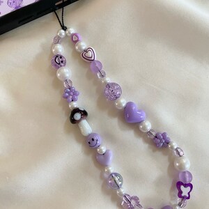 Purple Pearl Phone Charm Strap - Etsy