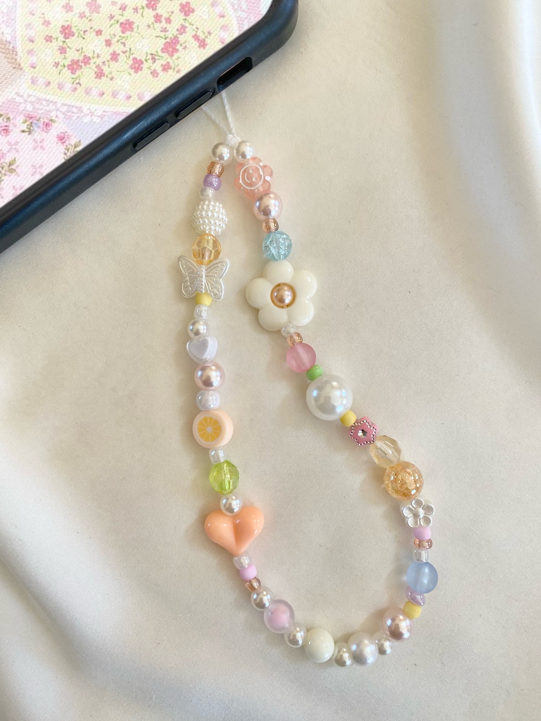 Spring Bloom Pastel Phone Charm Strap - Etsy
