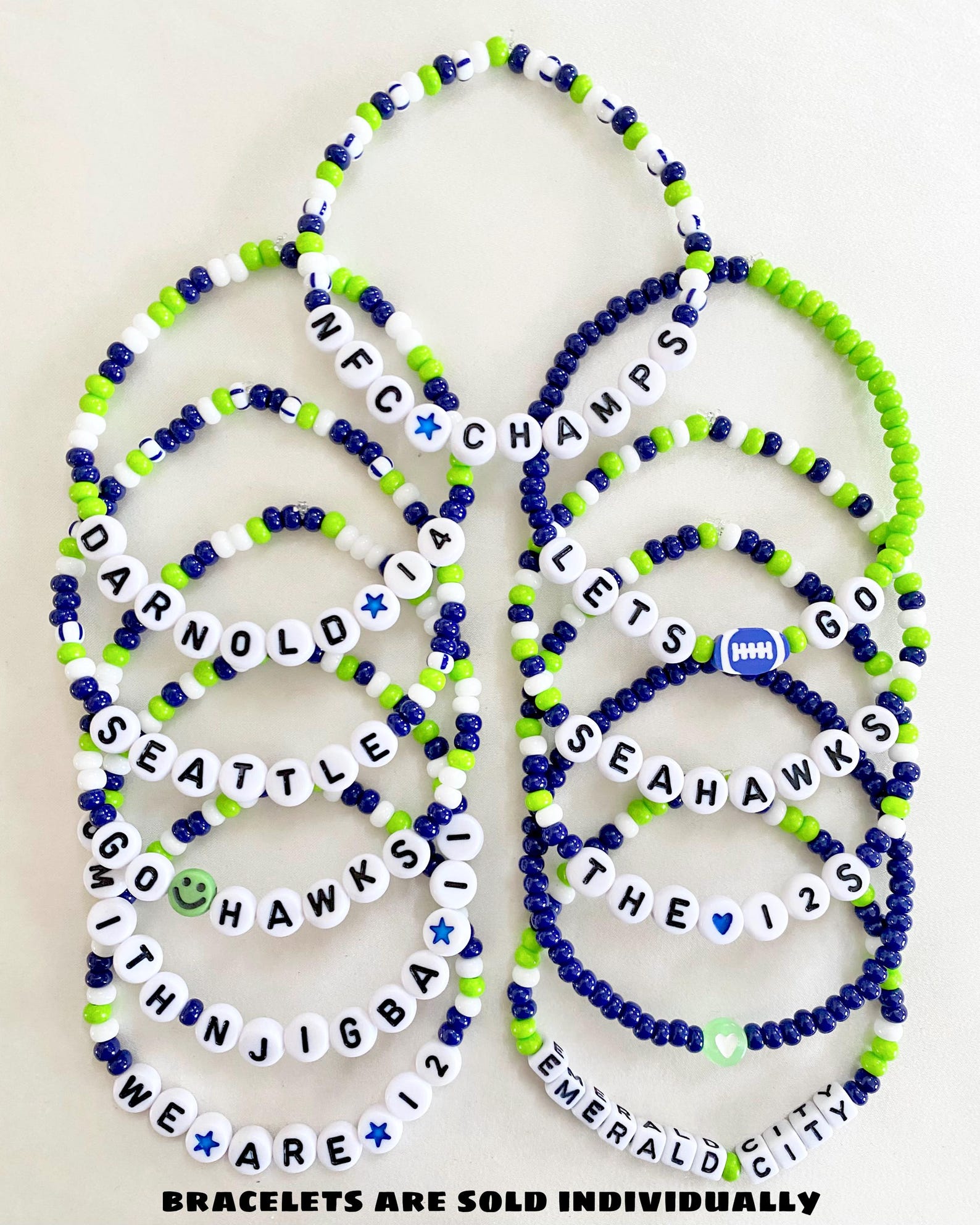 Seattle Seahawks Bracelets, Seahawks Football Bracelet, Seahawks Merch ...