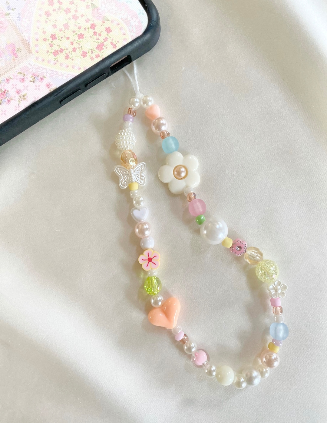 Spring Bloom Pastel Phone Charm Strap - Etsy