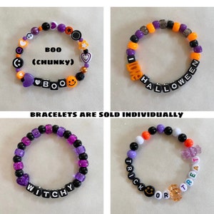 Halloween Beaded Friendship Bracelets, Halloween Gifts, Halloween ...