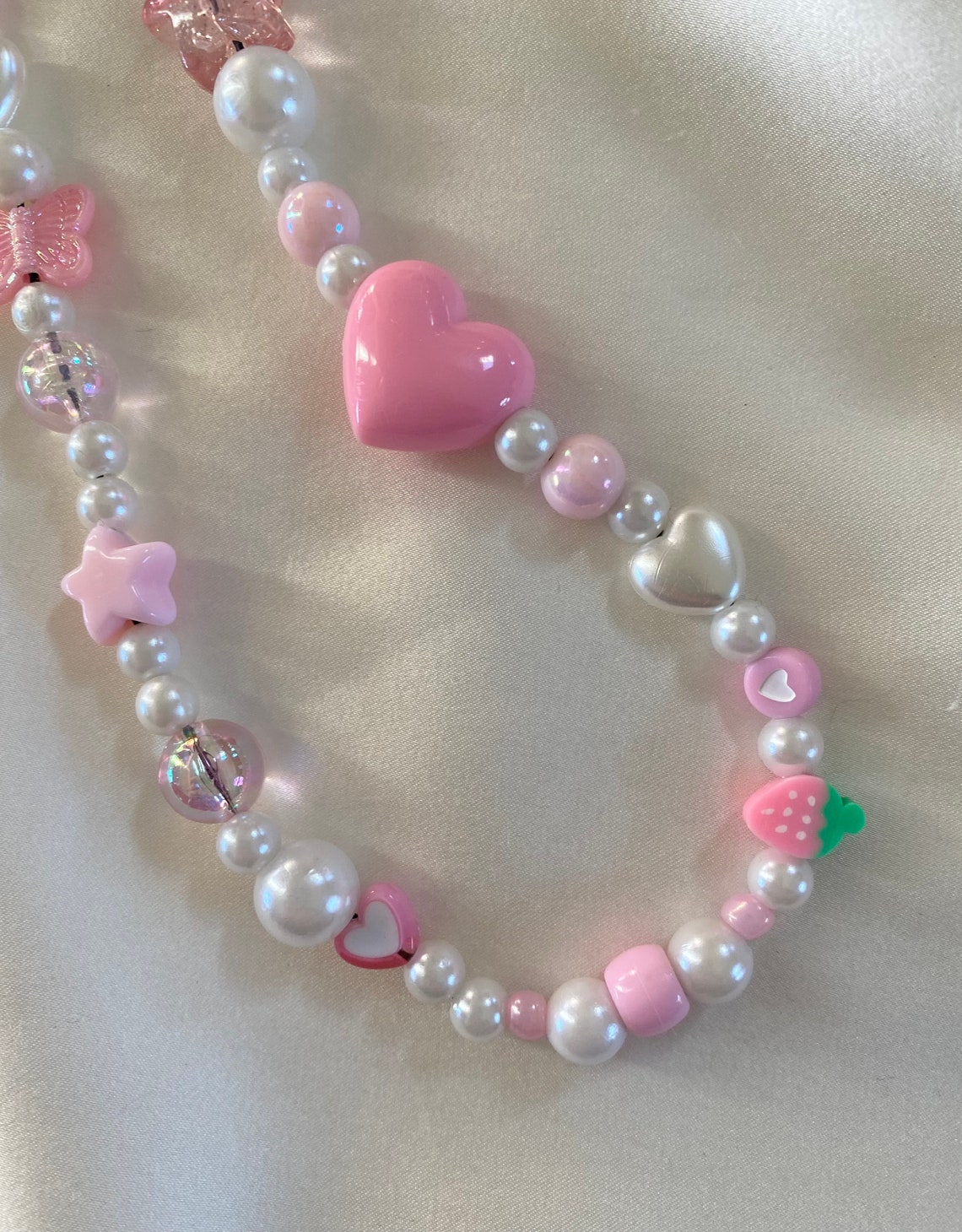 Strawberry Love Pink Phone Charm Strap | Etsy