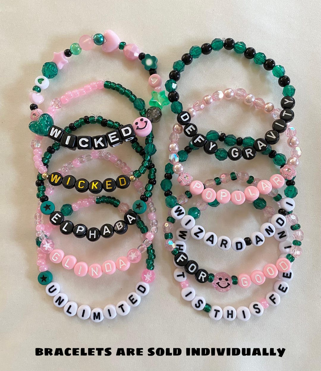 Wicked Friendship Bracelets, Glinda Bracelet, Elphaba Bracelet, Wicked ...