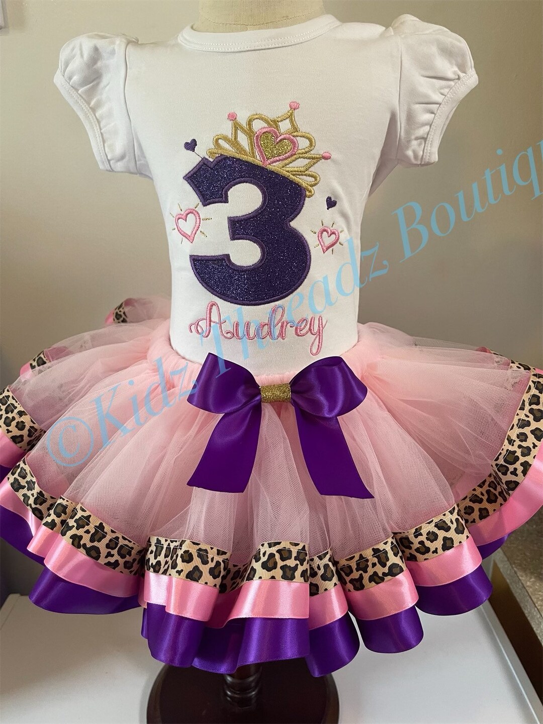 Princess Tiara Number Tutu Outfit, Birthday Outfit, Birthday Girl, Pink ...