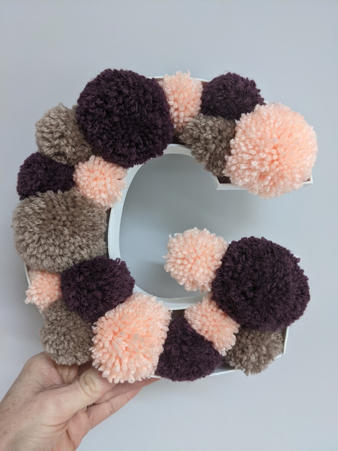 Wooden Pom Pom Letter. Wooden Letter Filled With Handmade Pom Poms. - Etsy