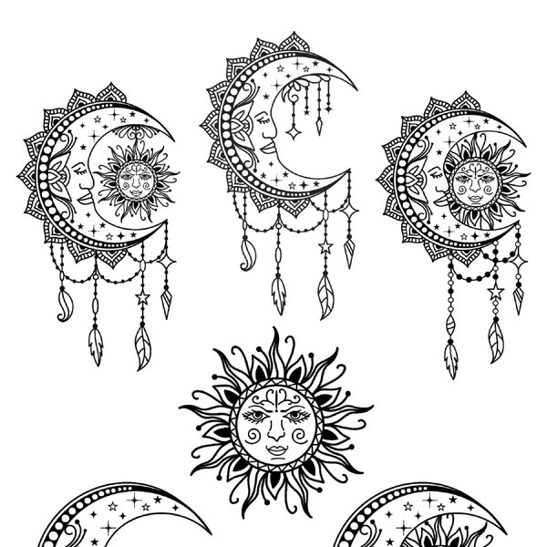 Moon Zentangle - Etsy