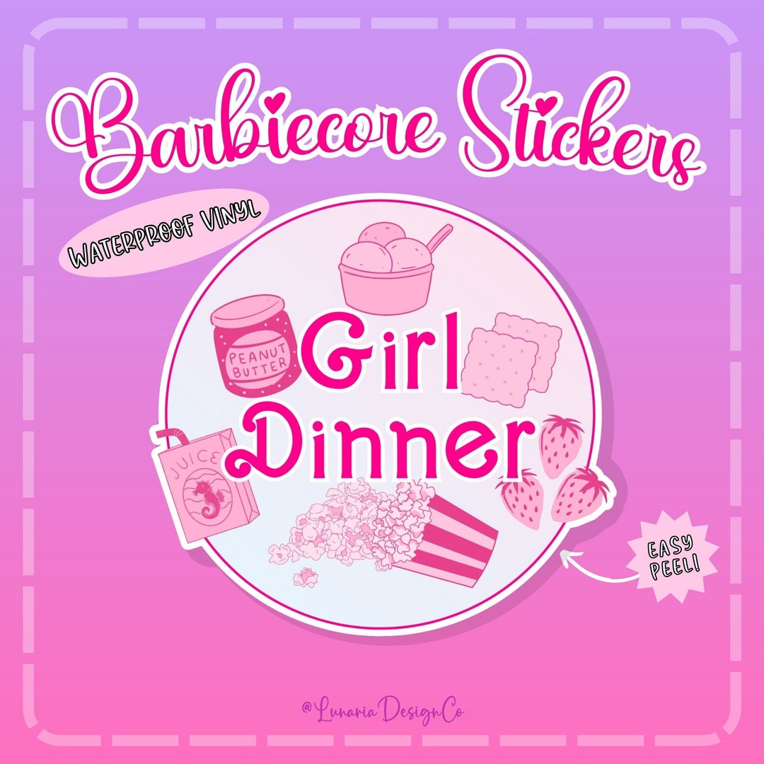 Girl Dinner Waterproof Vinyl Sticker Girl Dinner Sticker - Etsy
