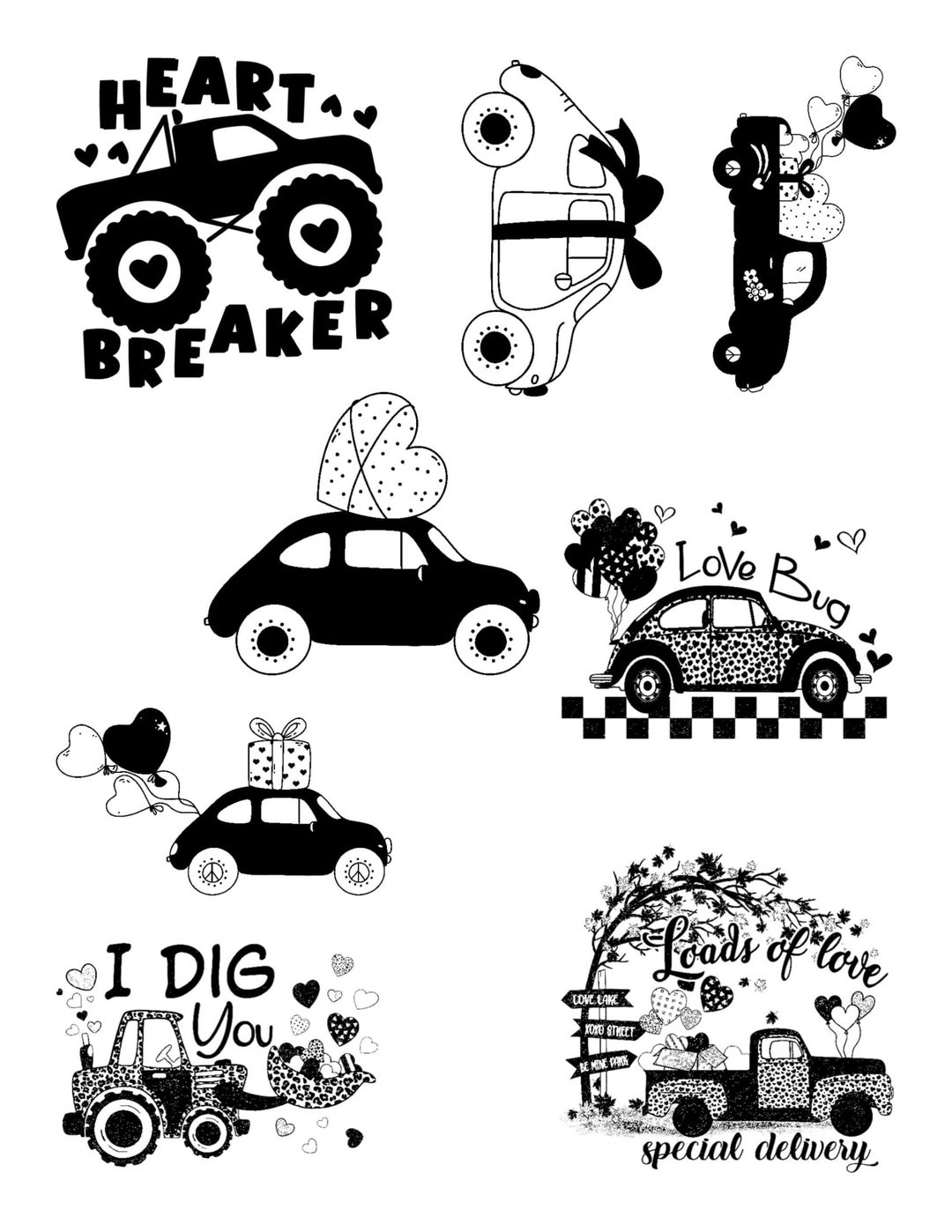 Resin Foil Love Bug Valentine's Day Retro Beetle - Vday, Vintage Cars ...