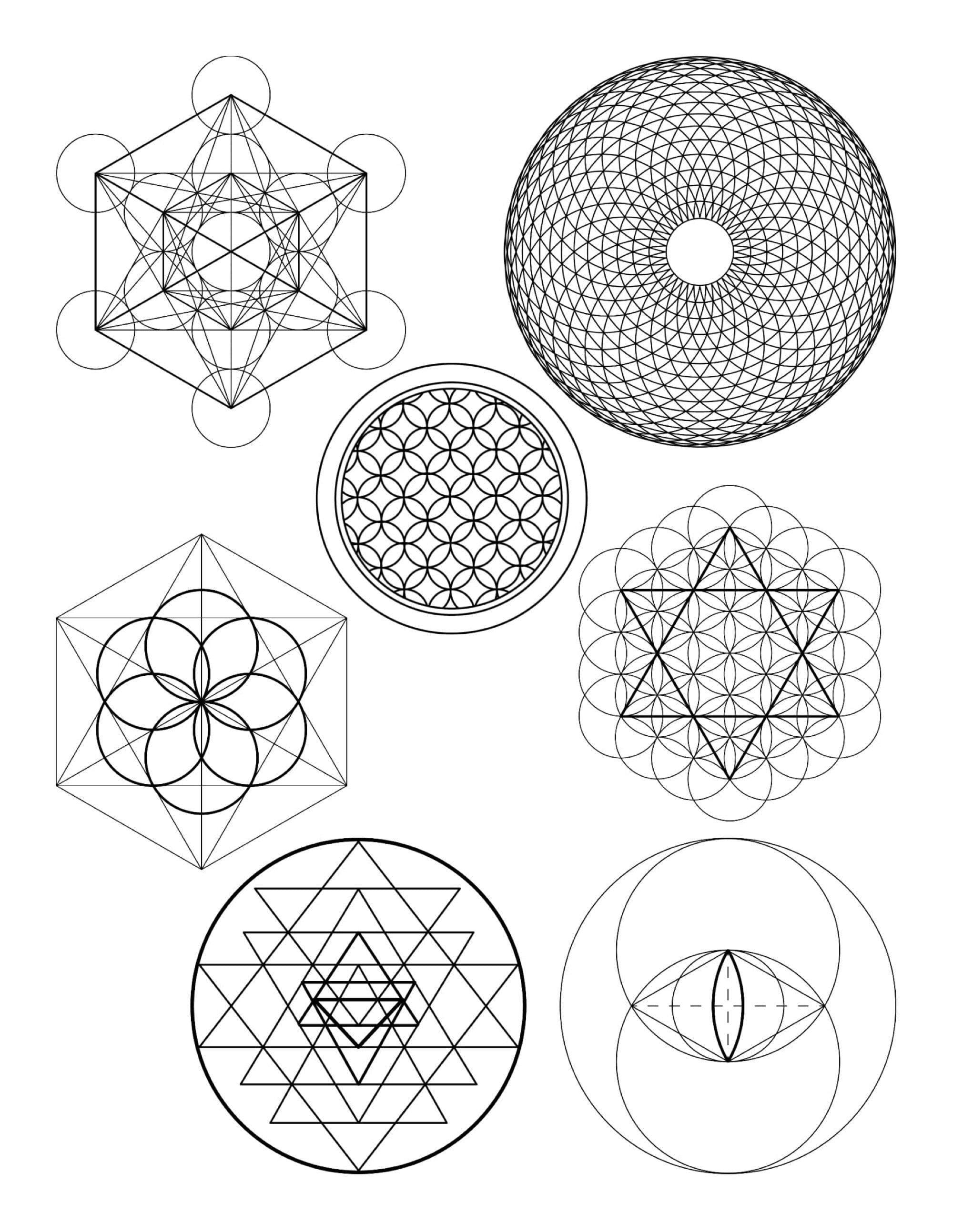 Resin Foil Sacred Geometry Mandalas - Geometric Patterns, Line Art ...