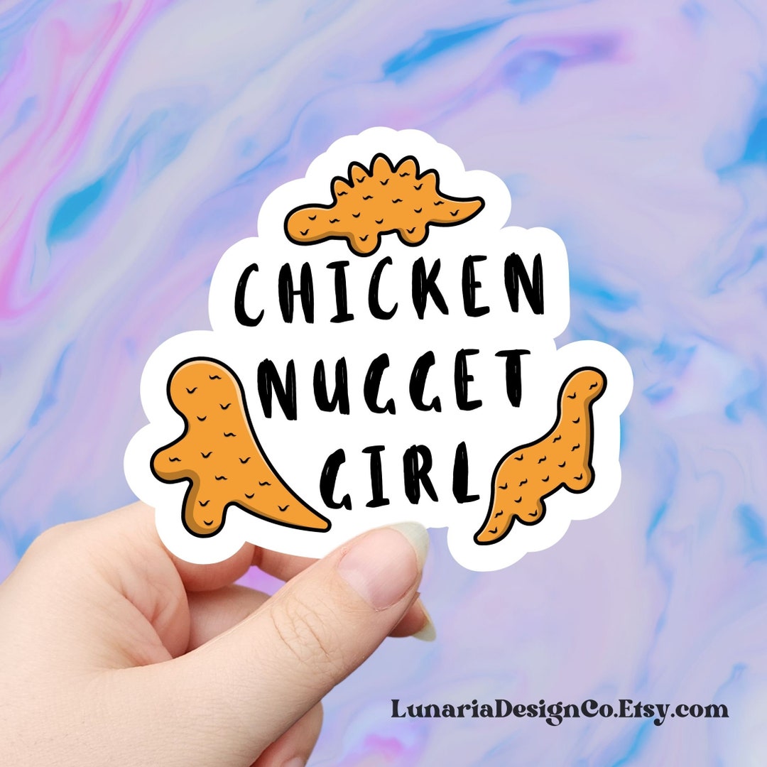 Chicken Nugget Girl Sticker, Dino Nugget Sticker, Funny Food Sticker ...