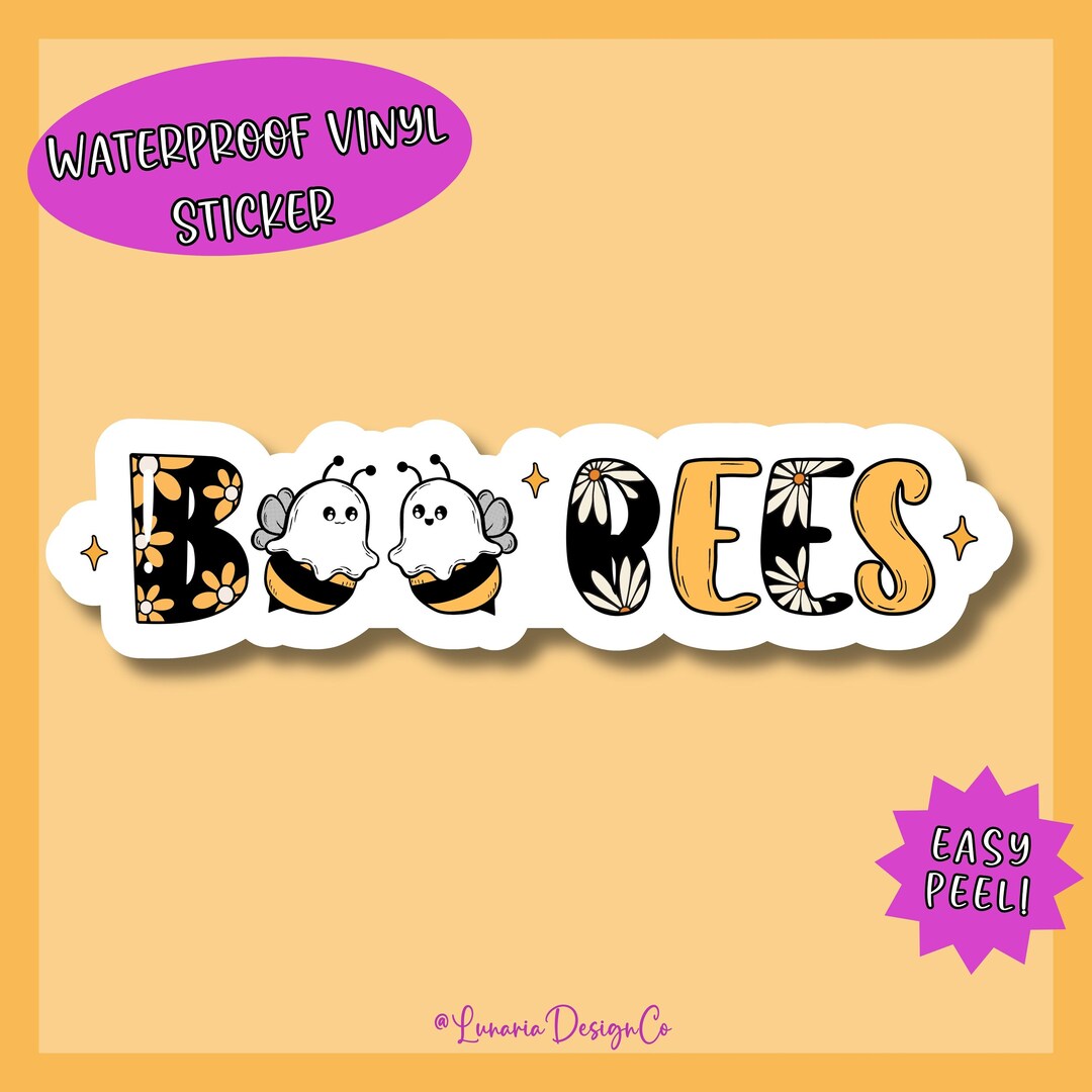 Boo Bees Sticker, Ghost Bee Sticker, Cute Halloween Sticker, Fall ...