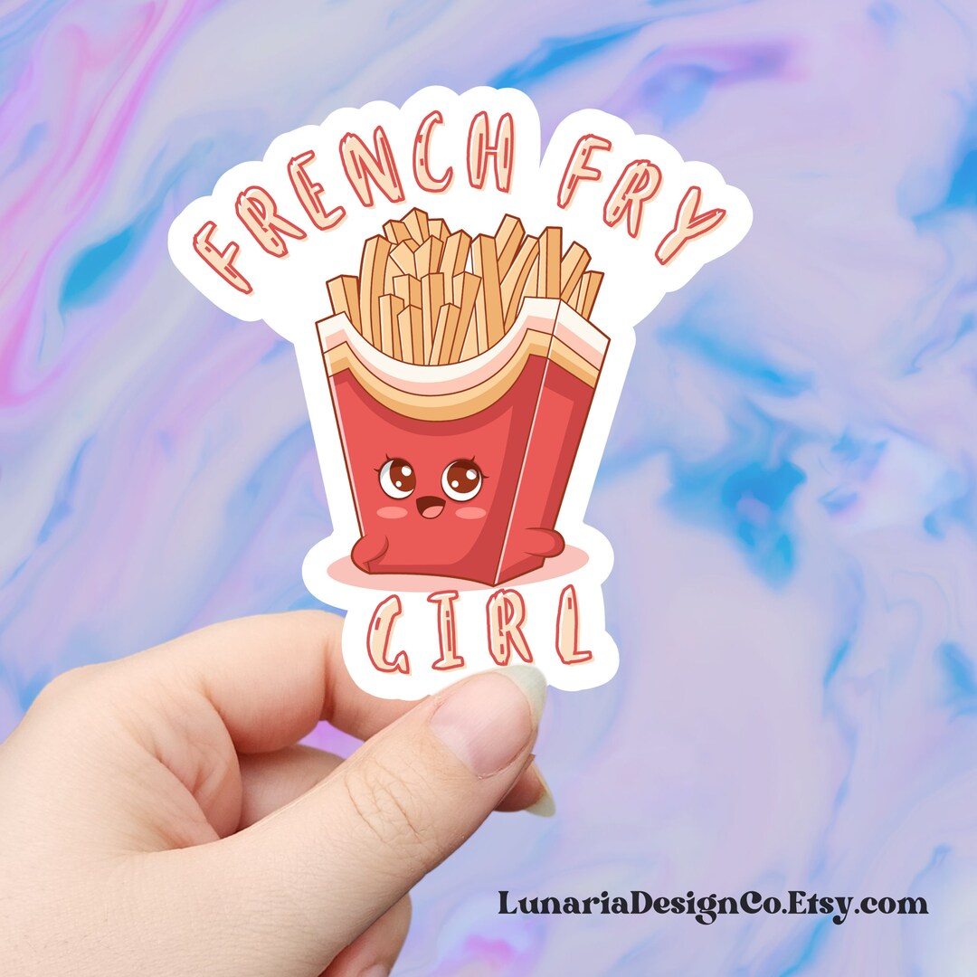 French Fry Girl Sticker, French Fry Sticker, Fry Art, Funny Food ...