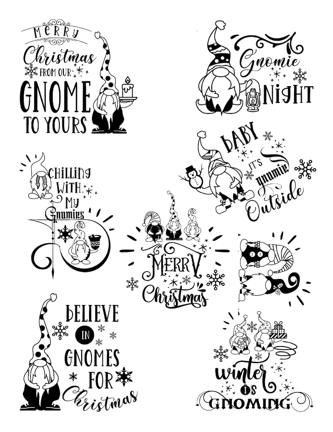 Resin Foil Christmas Gnome Sayings 1 Christmas Quotes, Christmas Gnomes ...