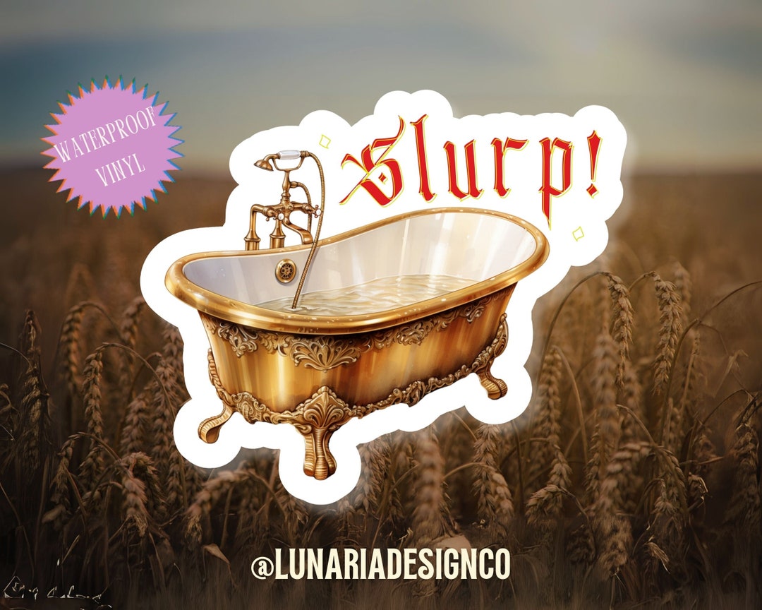 Slurp Sticker, Ironic Sticker, Bath Sticker, Bathtub Scene Sticker ...