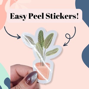 5 Pack 3" Plant Glossy Vinyl Waterproof Stickers, 3" Boho House Plant ...