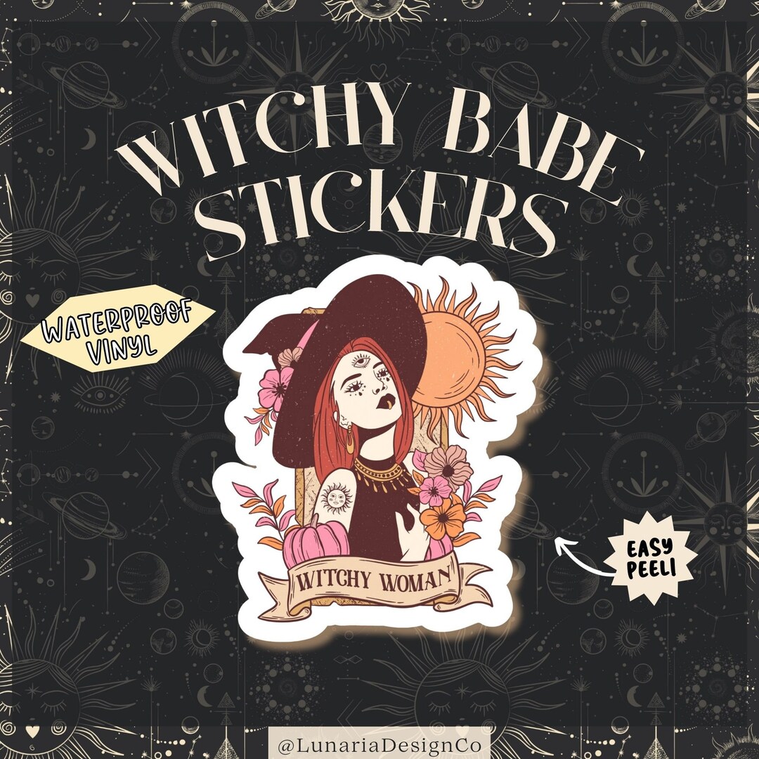 Witchy Babe Waterproof Vinyl Sticker, Pastel Goth, Witchy Stickers ...