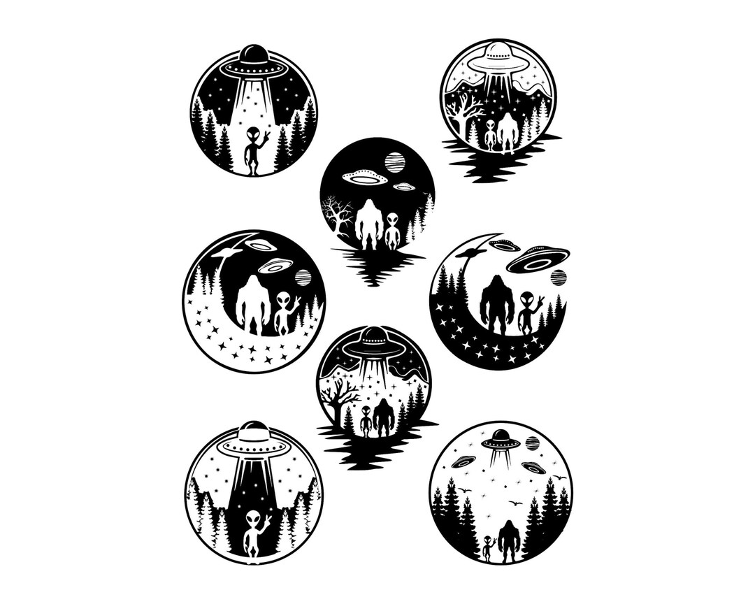 Resin Foil Alien Sillhouhettes, Criptid Resin Foil, Alien Foil, UFO ...