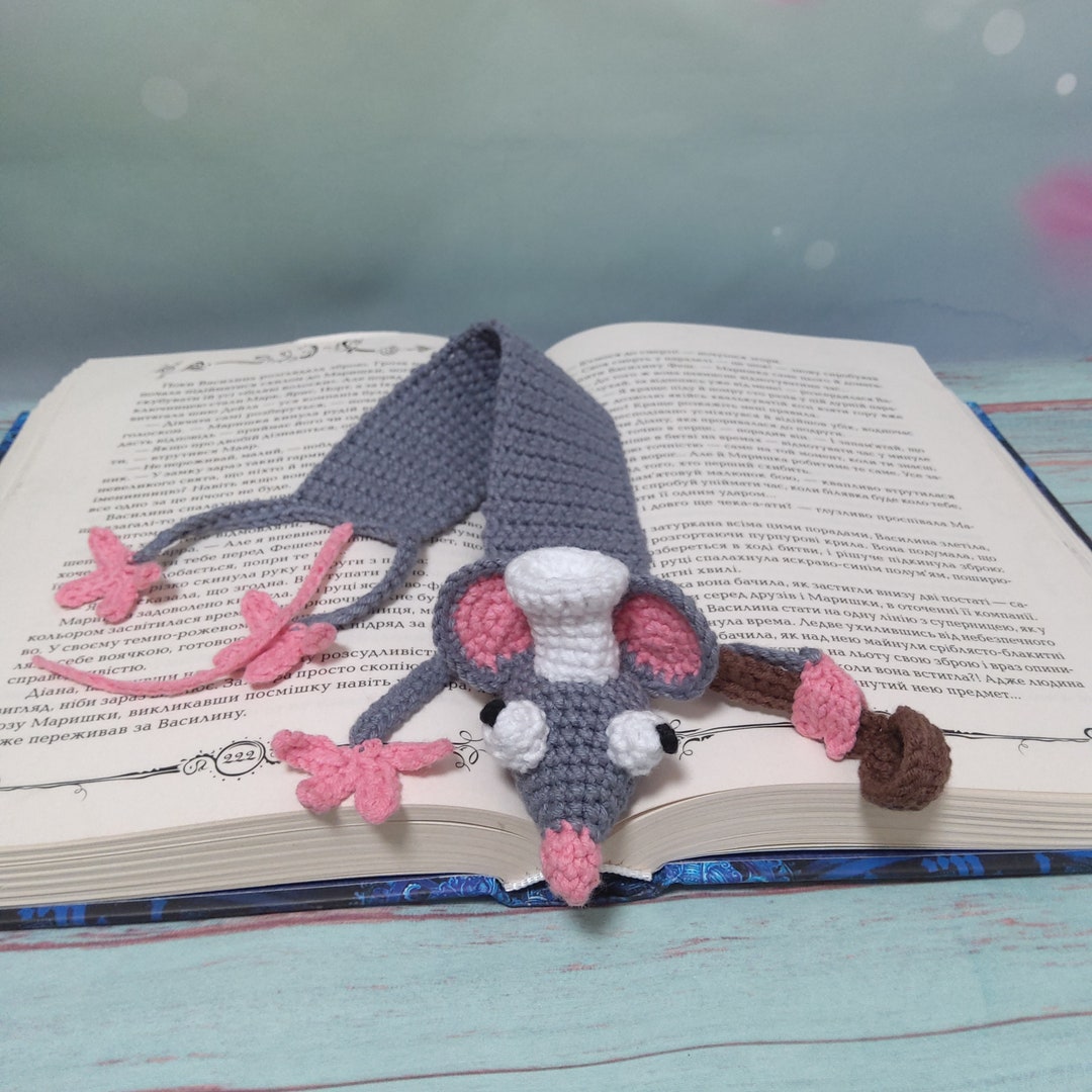 Crochet Rat Bookmark, Crochet Bookmark Ratatouille, Fanny Bookmark - Etsy