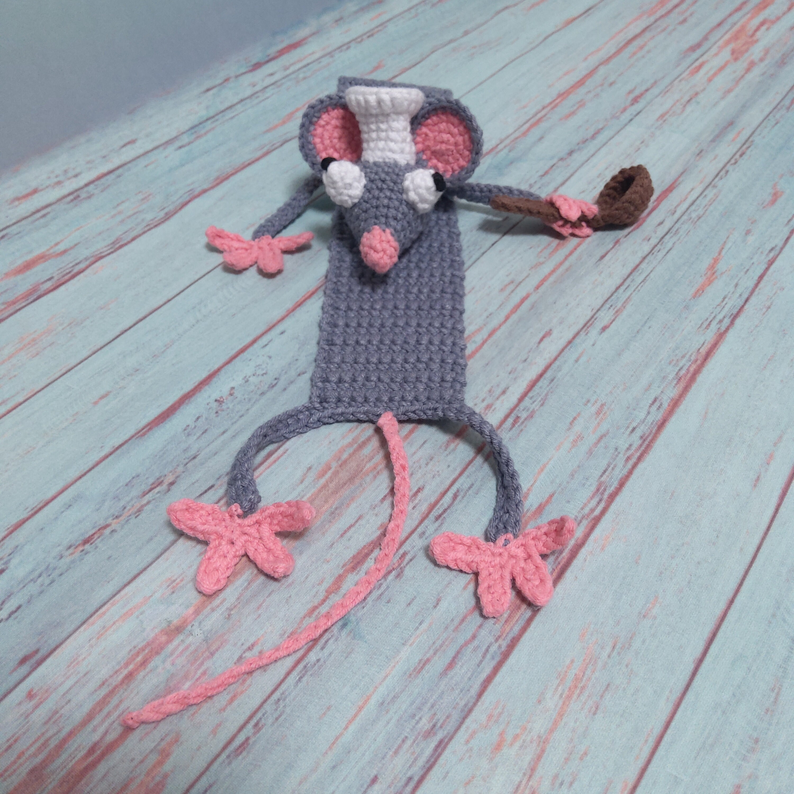 Crochet Rat Bookmark, Crochet Bookmark Ratatouille, Fanny Bookmark - Etsy