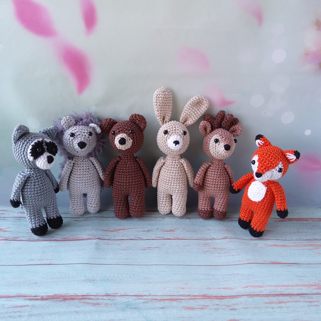Woodland Animals Forest Animal Set Small Fox Little Bear - Etsy