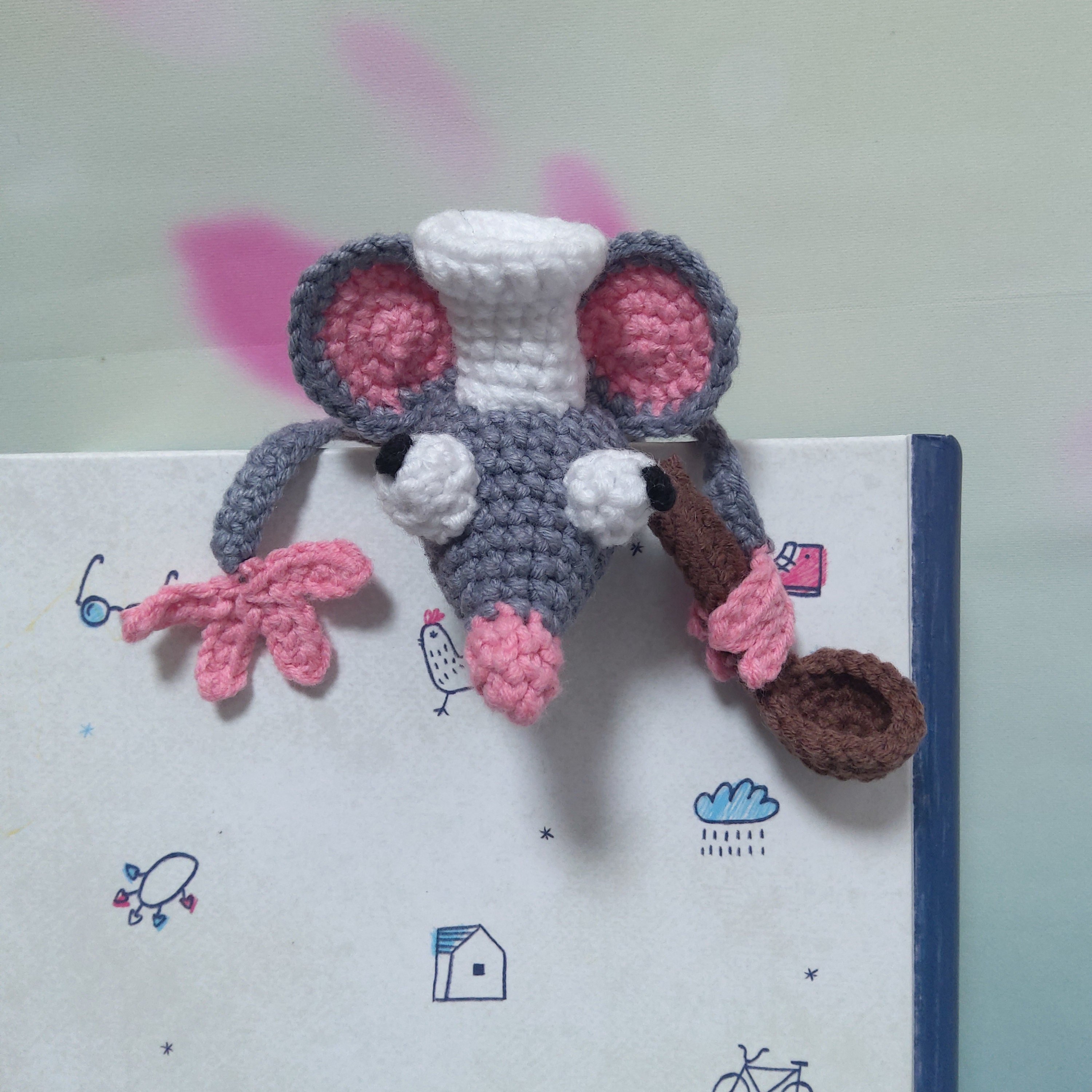 Crochet Rat Bookmark, Crochet Bookmark Ratatouille, Fanny Bookmark - Etsy