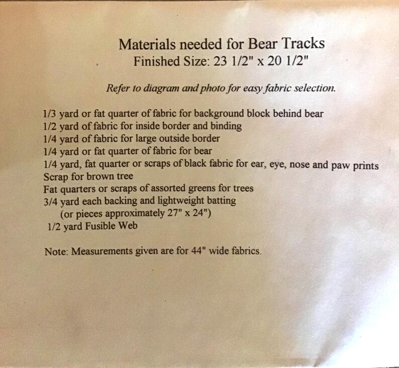 Bear Tracks Pattern - Etsy