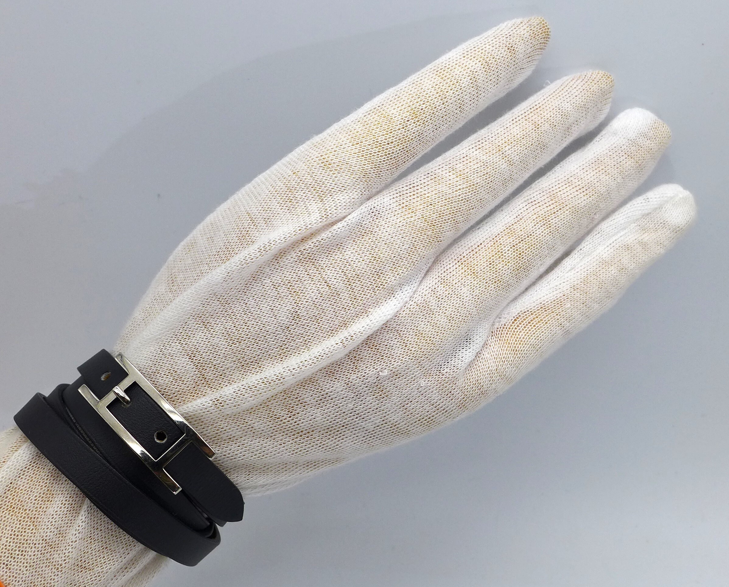 HERMES Hapi 3 Leather Bracelet Noir black - Etsy