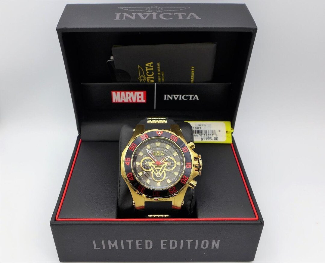 INVICTA MARVEL Limited Edition Tony Stark Men's Quartz 52MM 25987 Watch ...