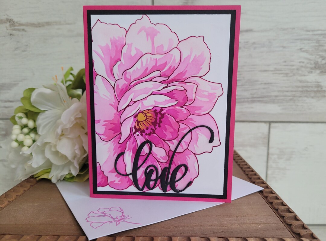 Flower Love Card Pink Floral Love Card For Someone - Etsy Österreich