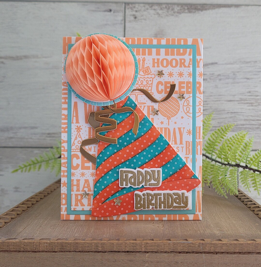 Interactive Birthday Card Happy Birthday Card With 3D Party Hat Display ...