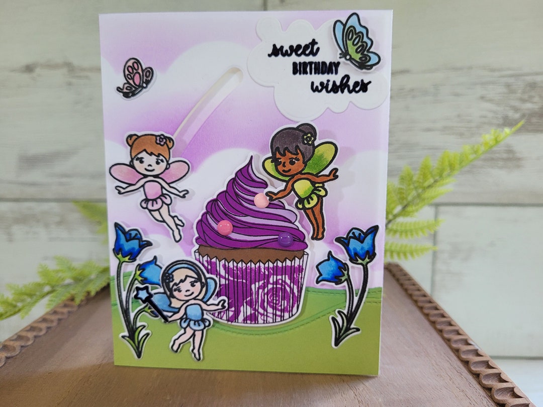 Interactive Sweet Fairy Birthday Card - Sweet Birthday Wishes Cupcake ...