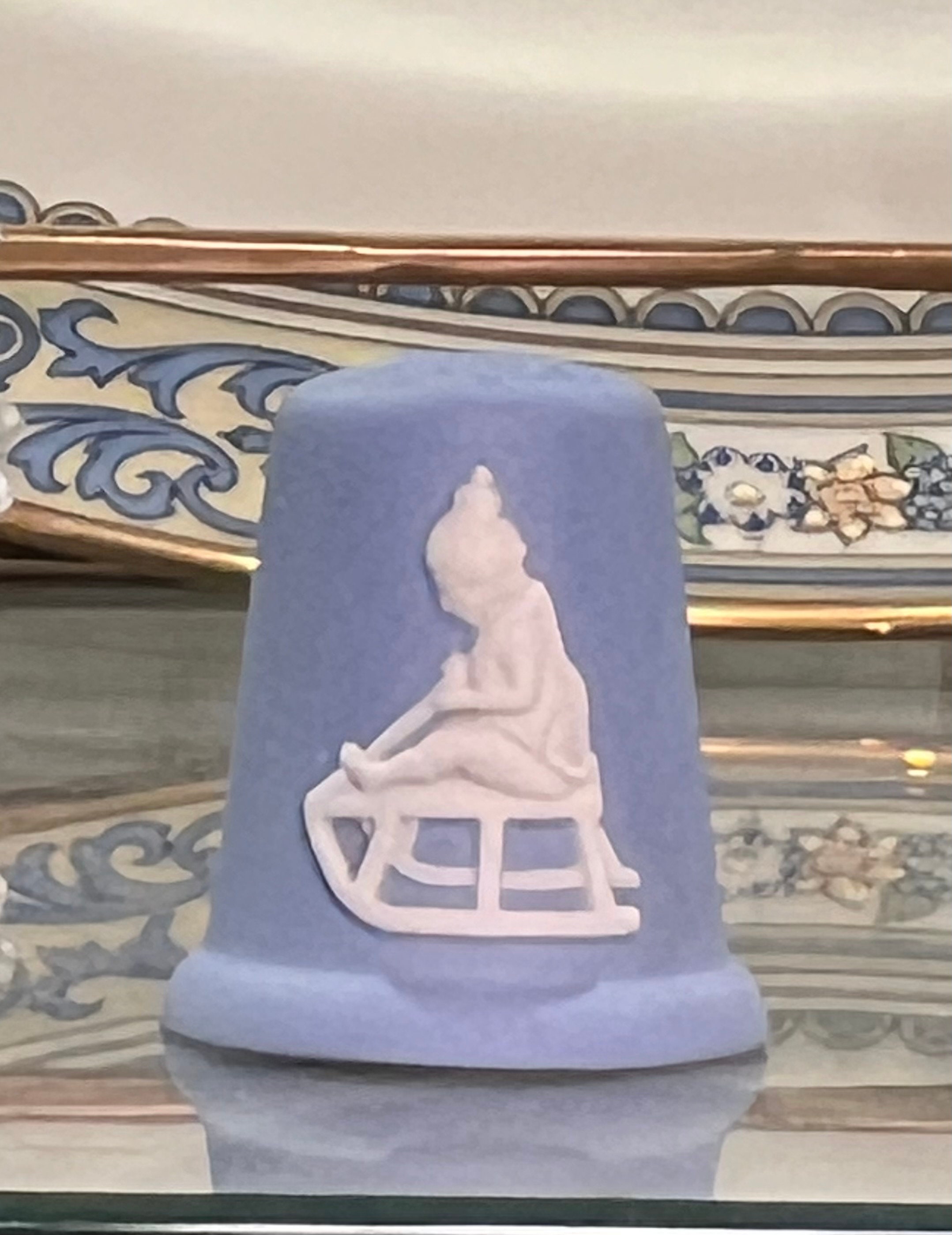 Wedgwood 1985 Jasperware Christmas Thimble Child on Sled - Etsy