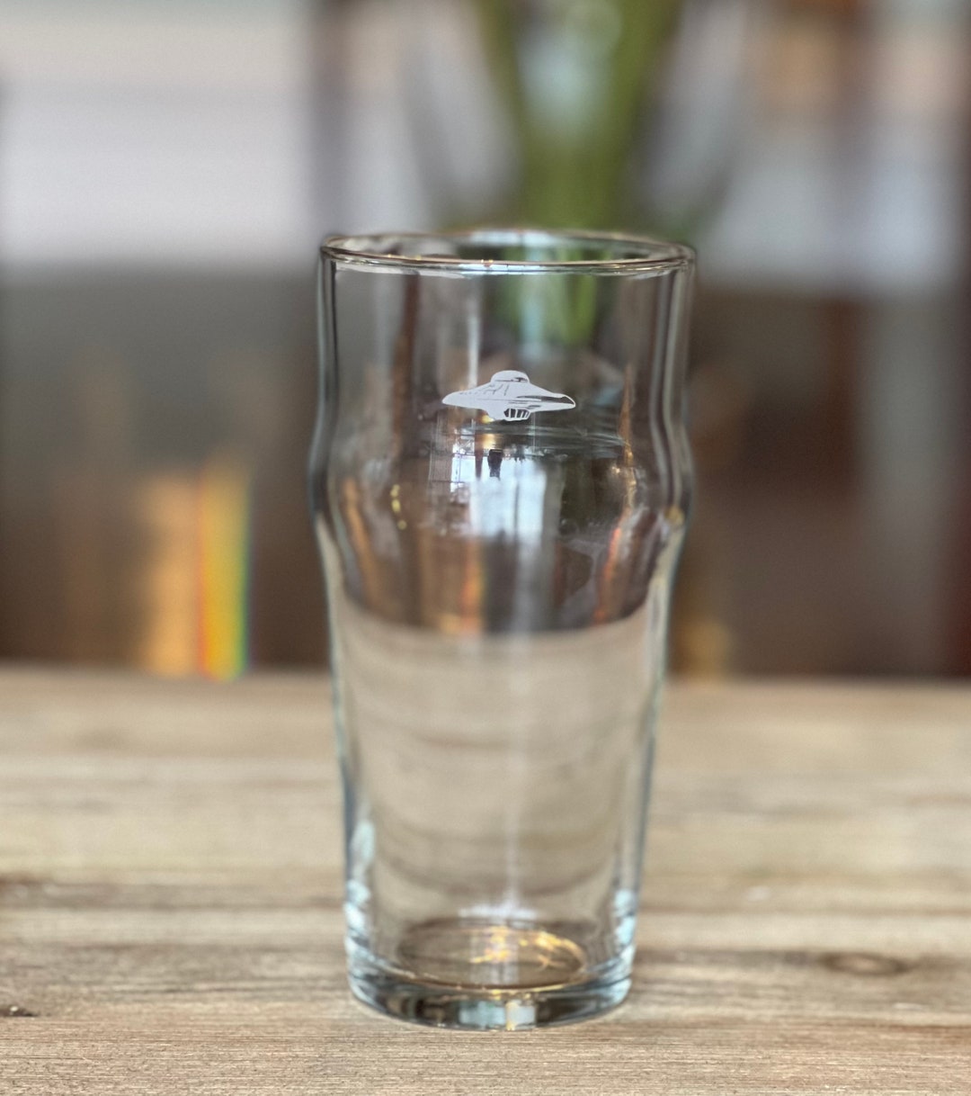Libbey English Beer Glass With Etched UFO / Flying Saucer - Etsy