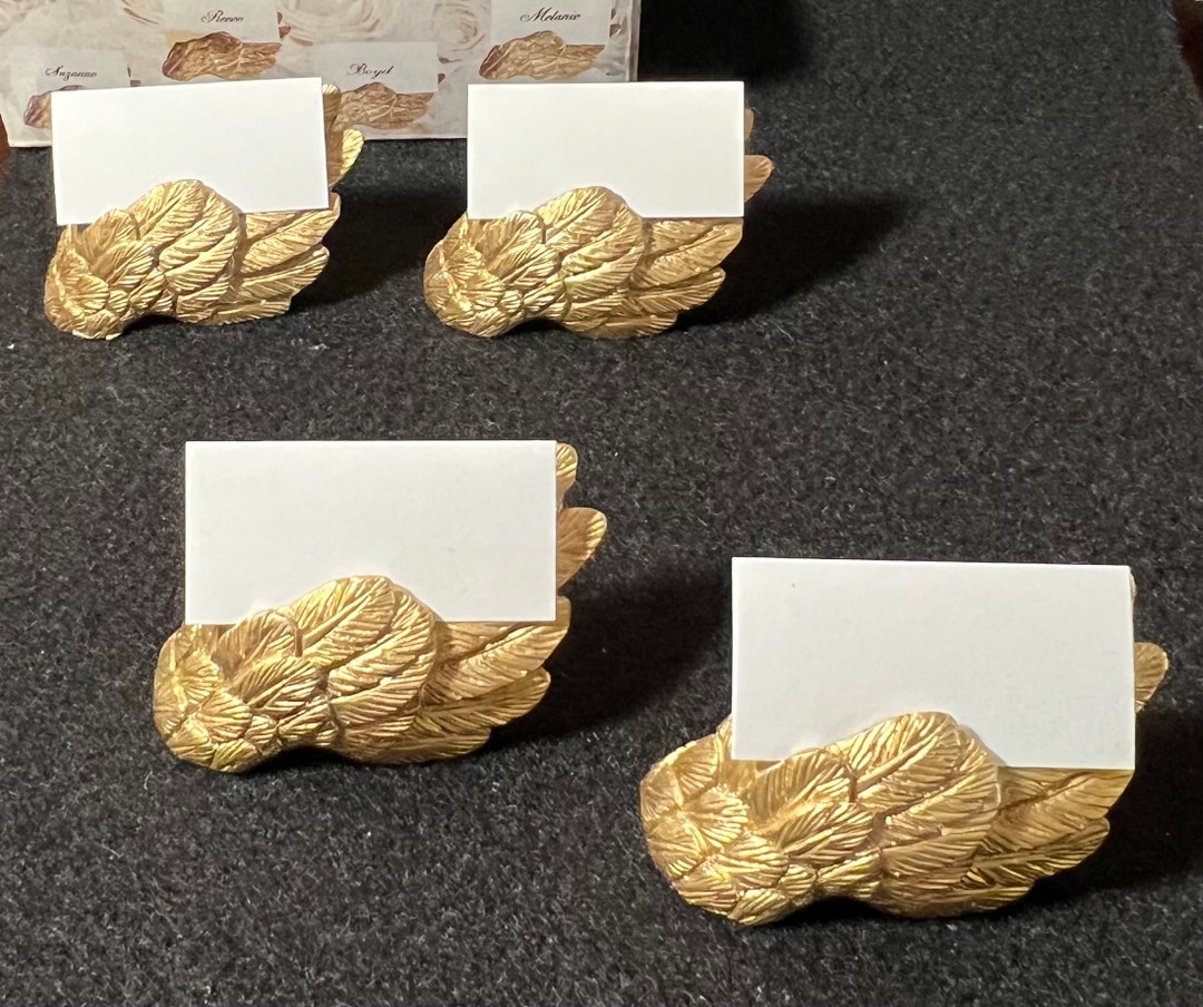 Set of 4 Angel Wing Place Card Holders - Etsy