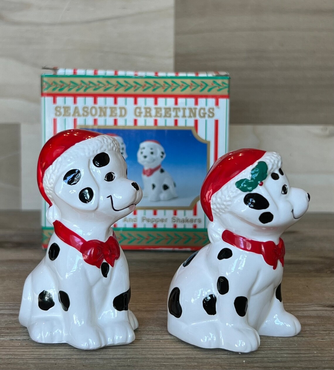 Dalmation seasoned Greetings Ceramic Salt and Pepper Shakers by Russ - Etsy