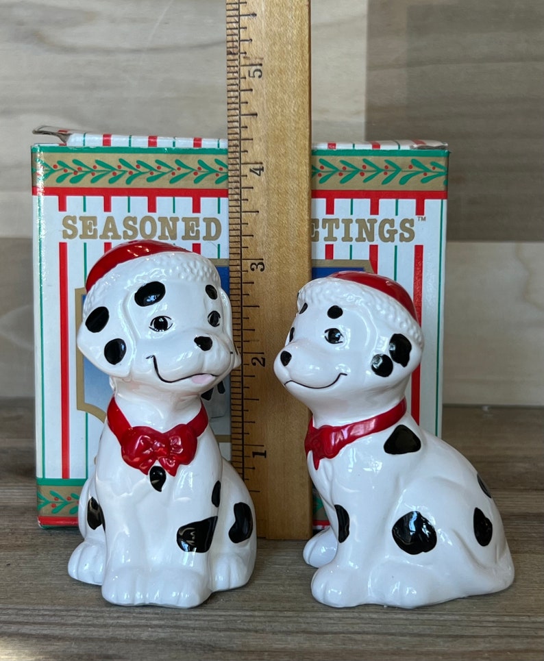Dalmation “seasoned Greetings” Ceramic Salt and Pepper Shakers by Russ ...