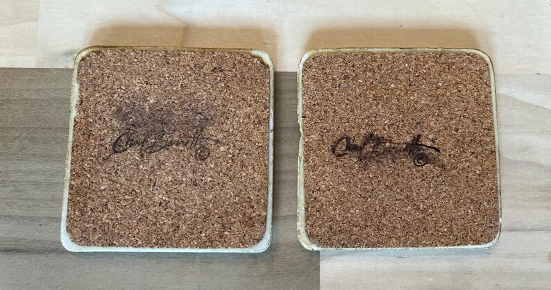 Chad Barrett Signed Rustic Farmhouse Stone Cork Coaster Chicken - Etsy