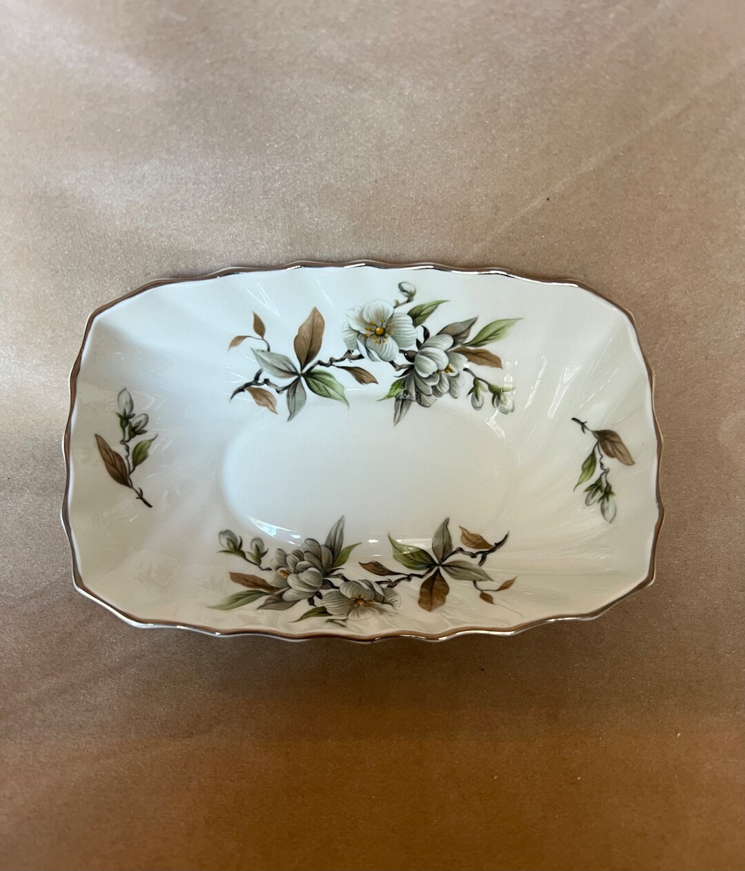 Royal Adderley Fine Bone China “arcadia” Platinum Trim Small Serving ...