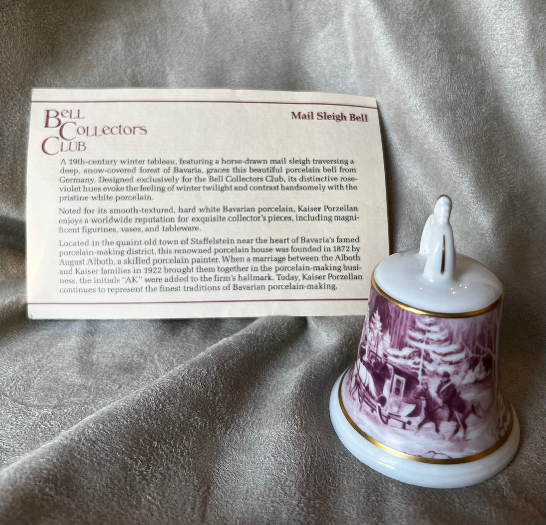 Bell Collectors Club mail Sleigh Porcelain Bell by Kaiser - Etsy