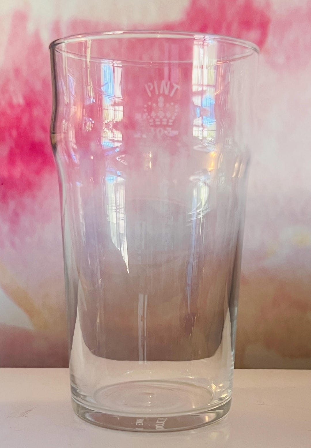 Etched Crown Pint Glass Arcoroc France - Etsy