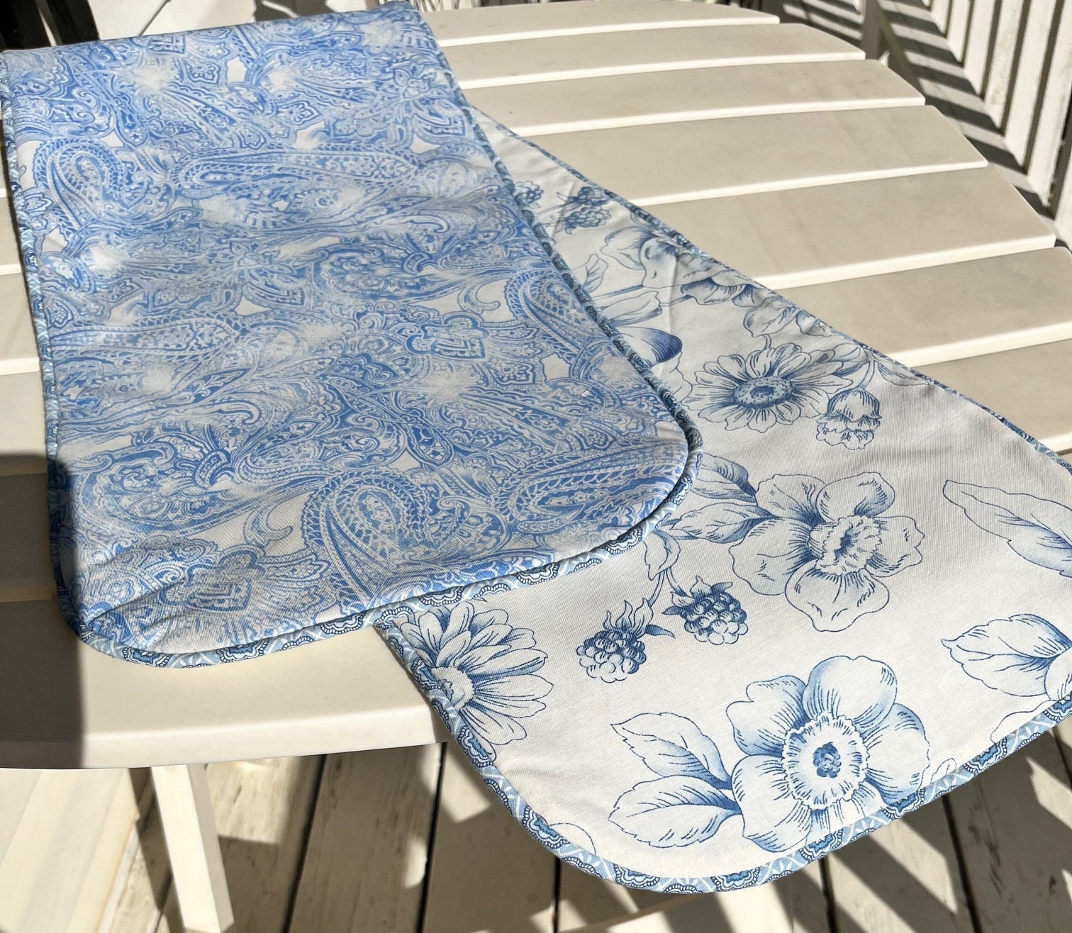 Custom Table Runner Longaberger's Provincial Fabrics. Blue Dahlia on ...