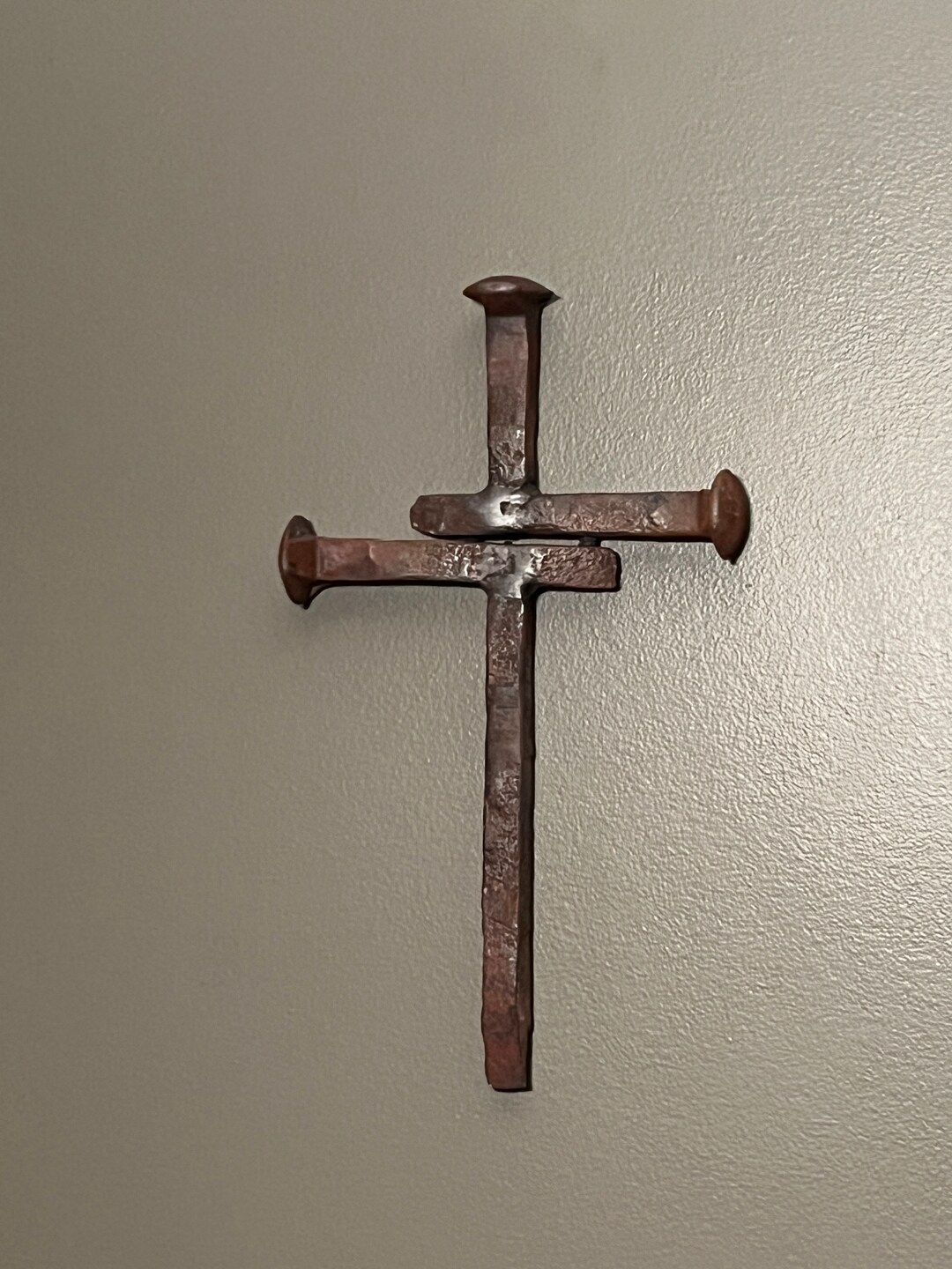 Railway Spike Wall Cross Hand Forged Rustic Wrought Iron Metal Steel ...