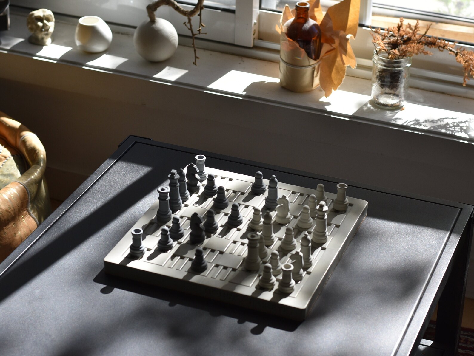 Concrete Chess Set Handmade Chess Board With Pieces Unique | Etsy
