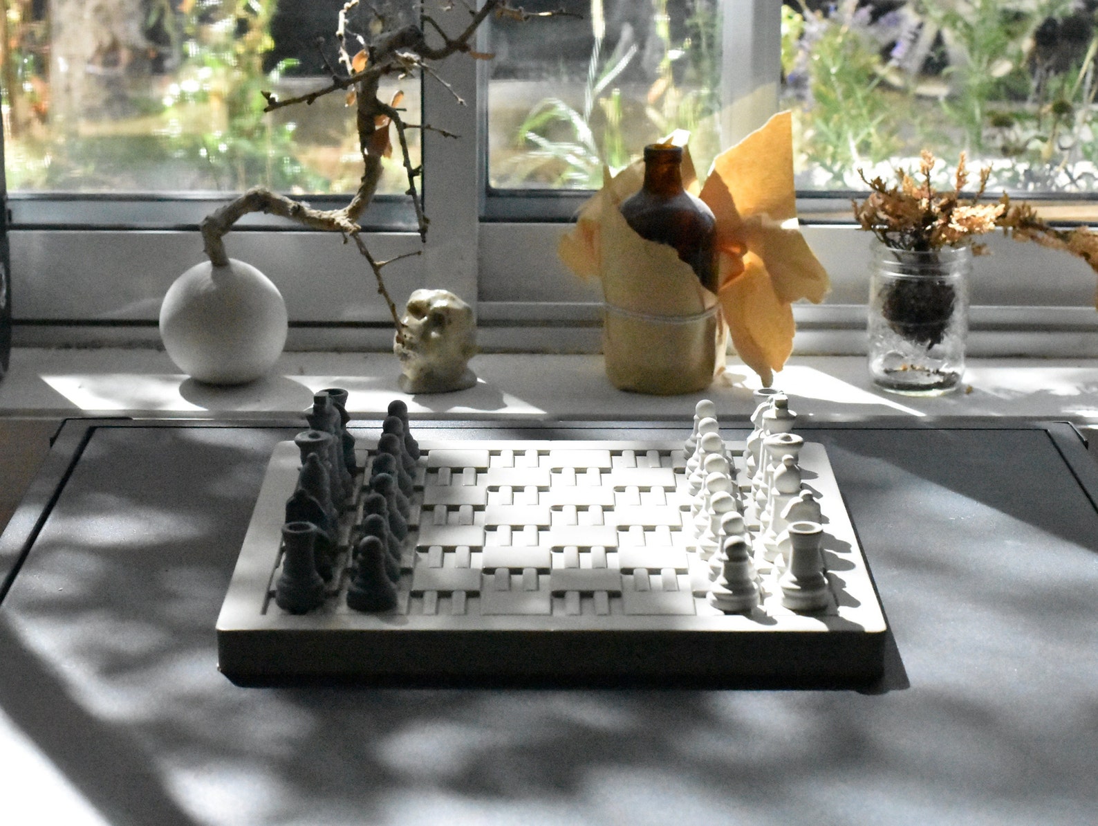Concrete Chess Set Handmade Chess Board With Pieces Unique | Etsy